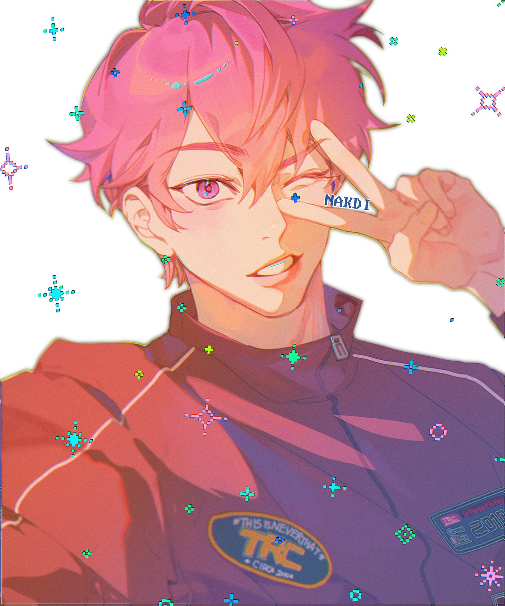 Safebooru - 1boy bamby (plave) collared jacket colored eyelashes ...