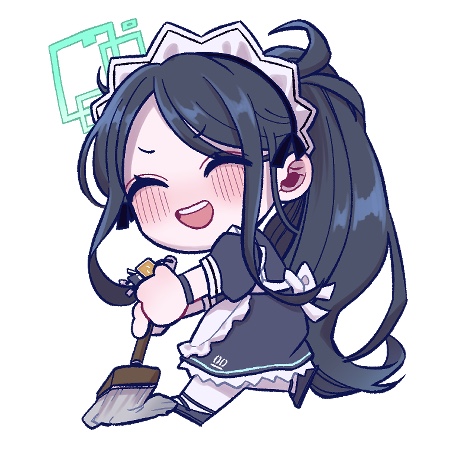 Safebooru - 1girl ^ ^ absurdly long hair apron aqua halo aris (blue archive) aris (maid) (blue ...