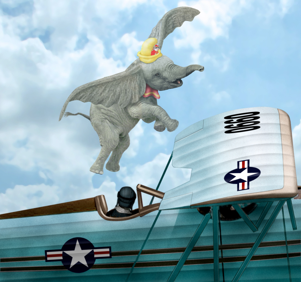 Safebooru - aircraft airplane blue sky clouds day dumbo dumbo ...