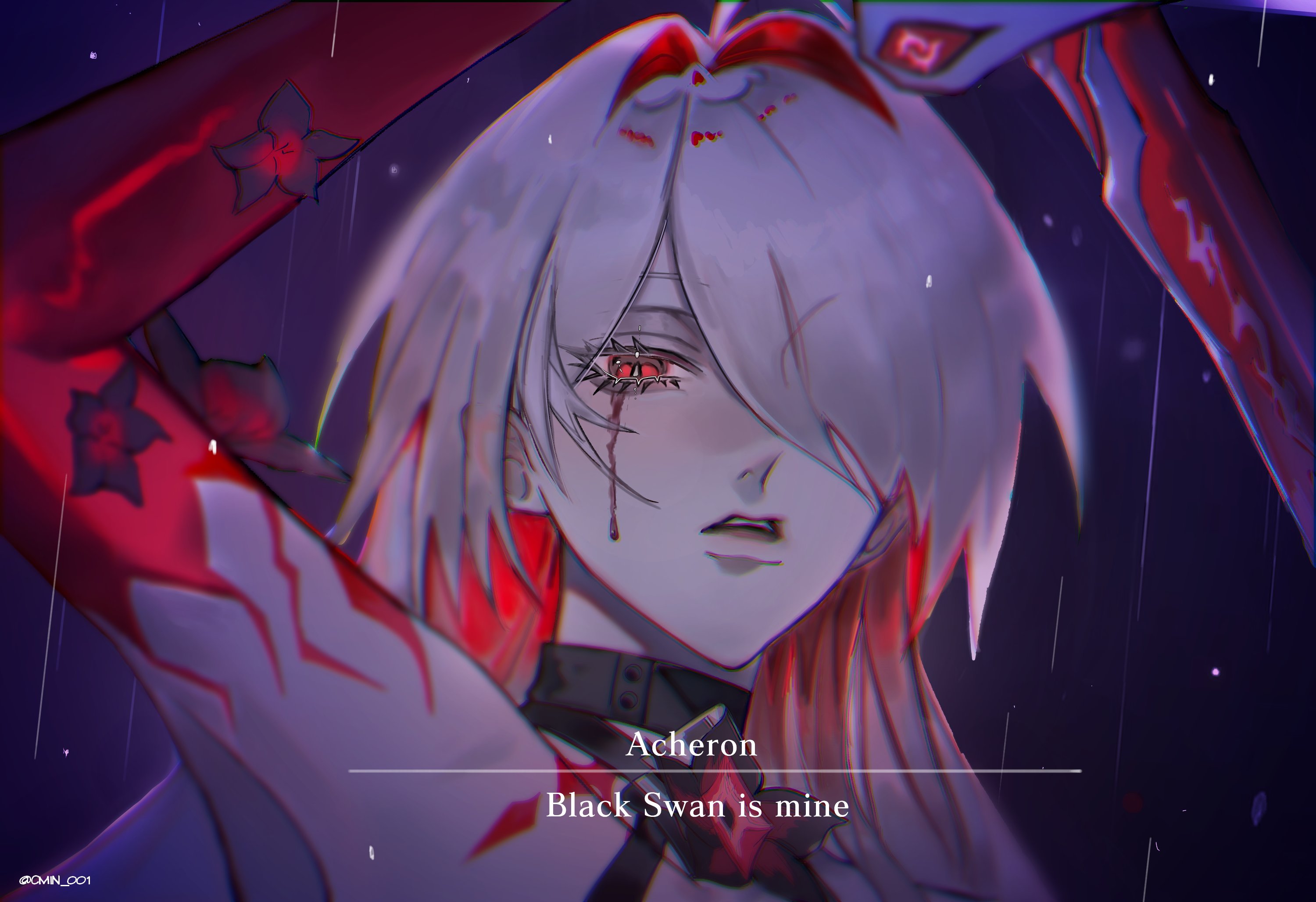 Safebooru - acheron (honkai: star rail) ahoge arm above head black ...