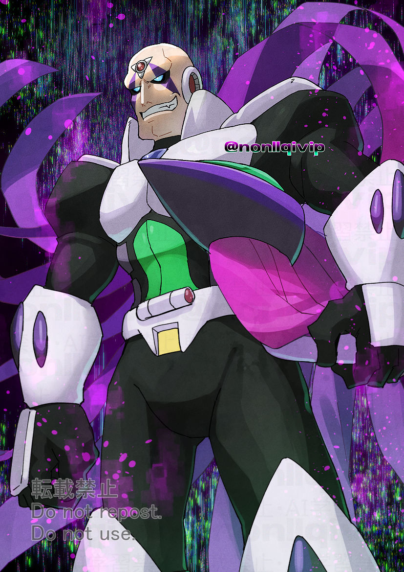 Safebooru - 1boy android armor bald black bodysuit black sclera ...