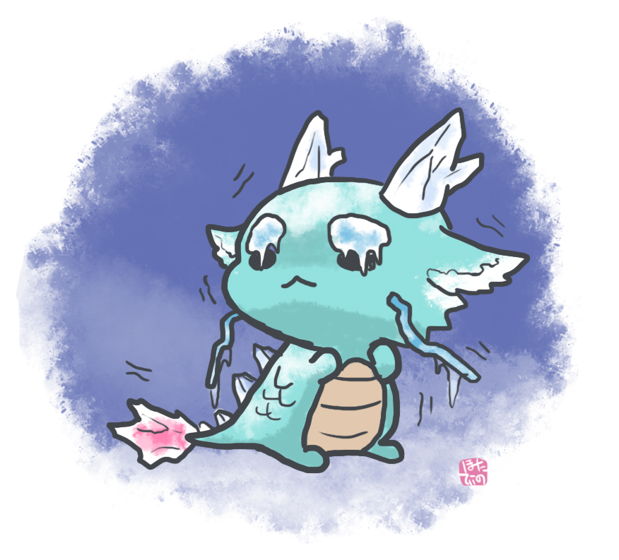 Safebooru - blue background chibi cold commentary request dragon ...