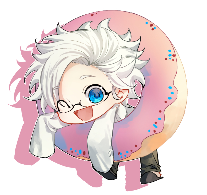 Safebooru - 1boy ;d black footwear black pants blue eyes chibi chibi ...