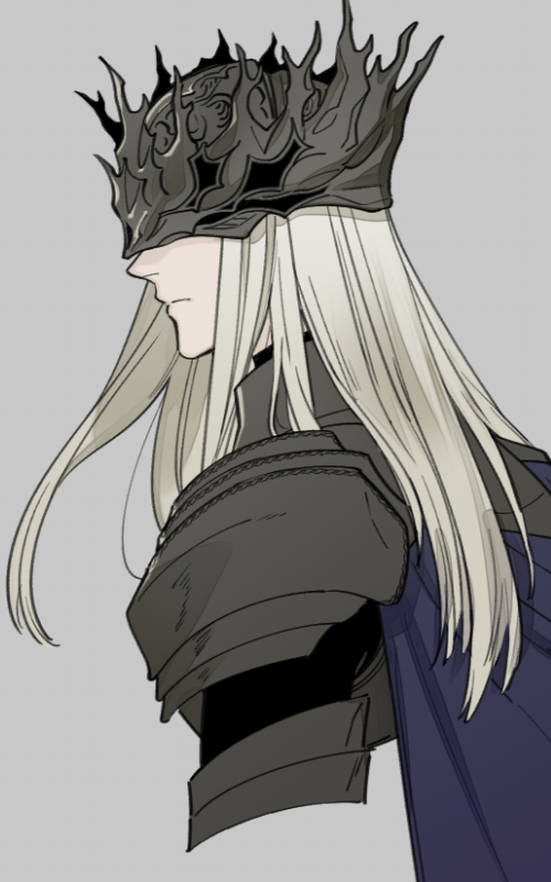 Safebooru - 1boy armor black cape cape closed mouth covered eyes crown ...