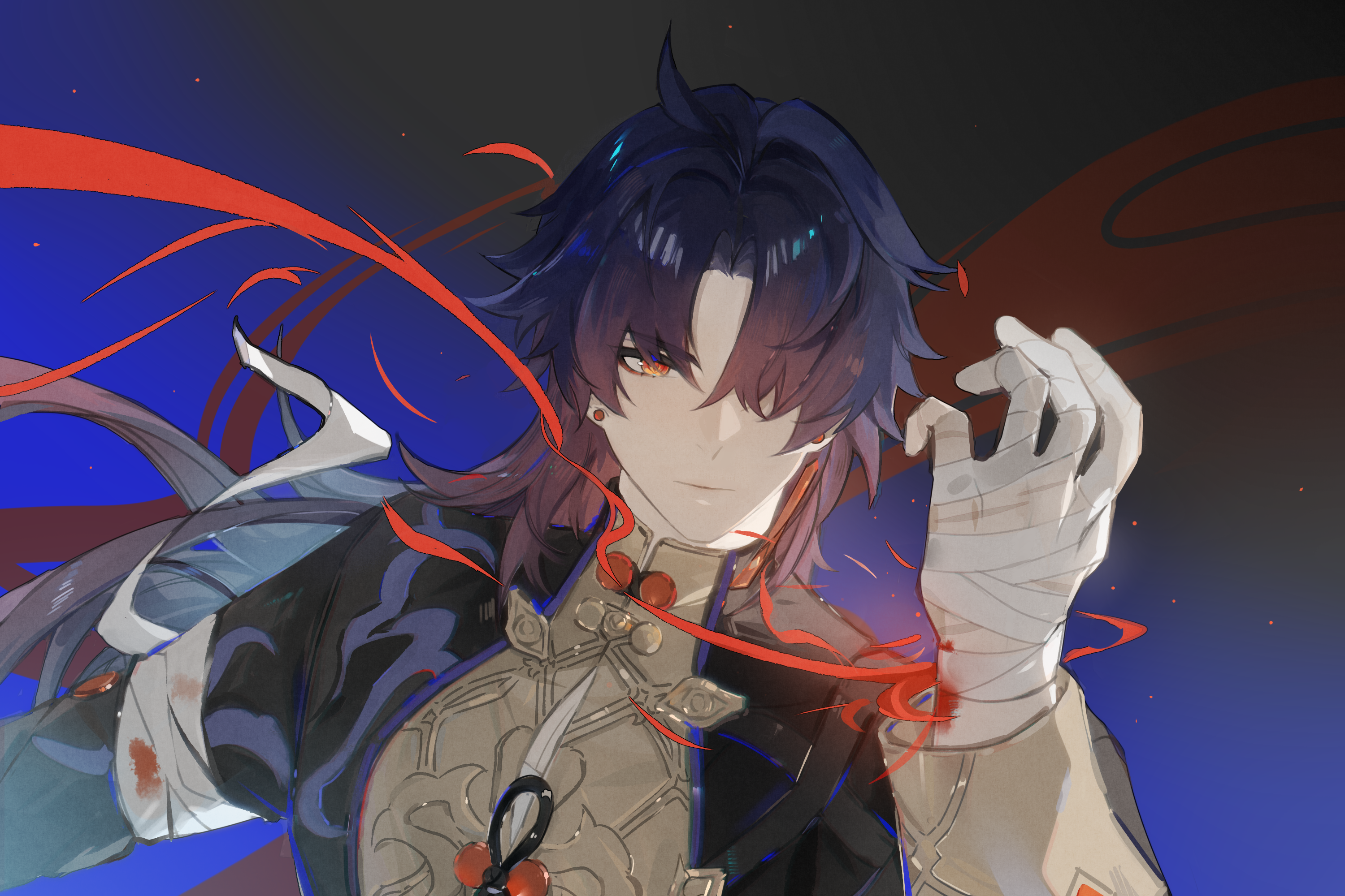Safebooru - 1boy bandaged arm bandaged chest bandaged fingers bandaged ...