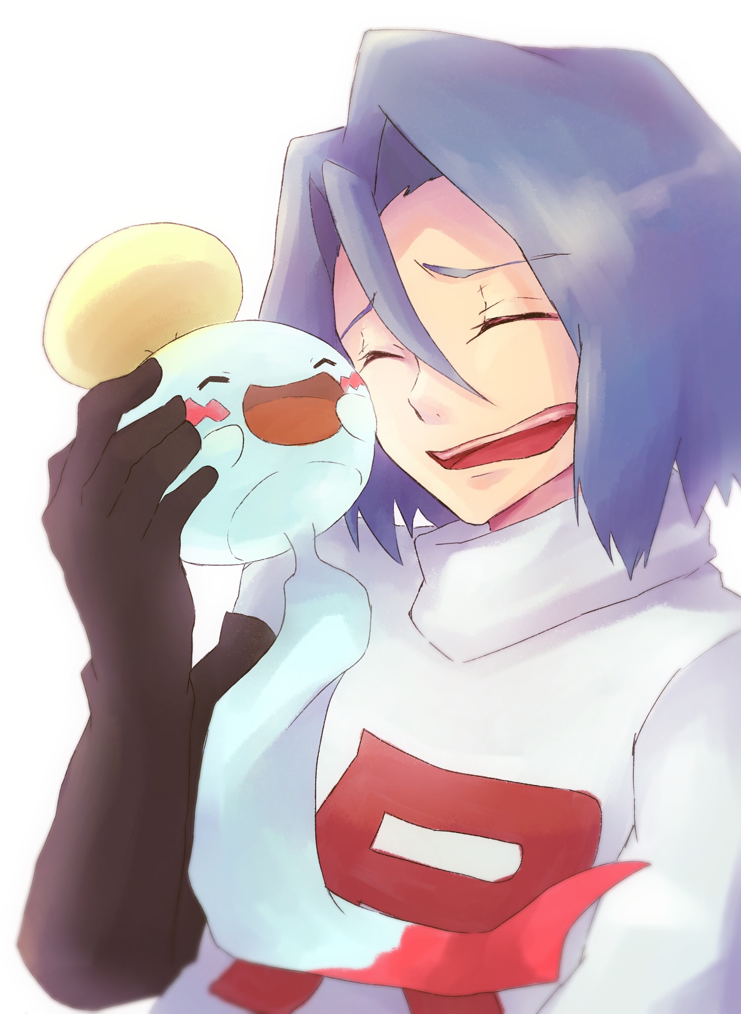 Safebooru - 1boy black gloves blue hair chimecho closed eyes gloves ...