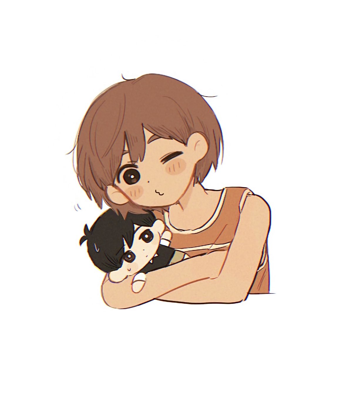 Safebooru - 1boy black eyes bright pupils brown hair character doll ...