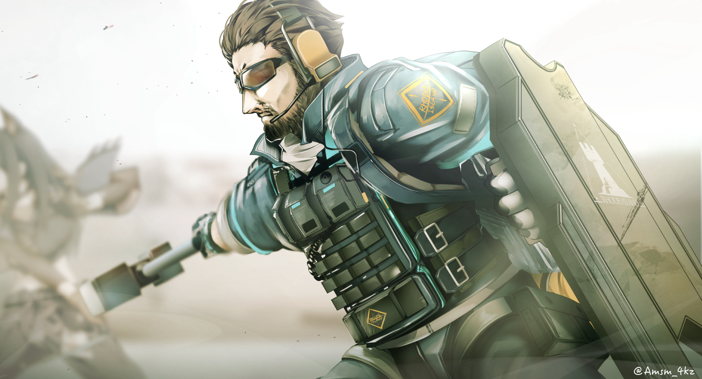 Safebooru - 1boy 1girl ace (arknights) aqua jacket arknights ballistic ...