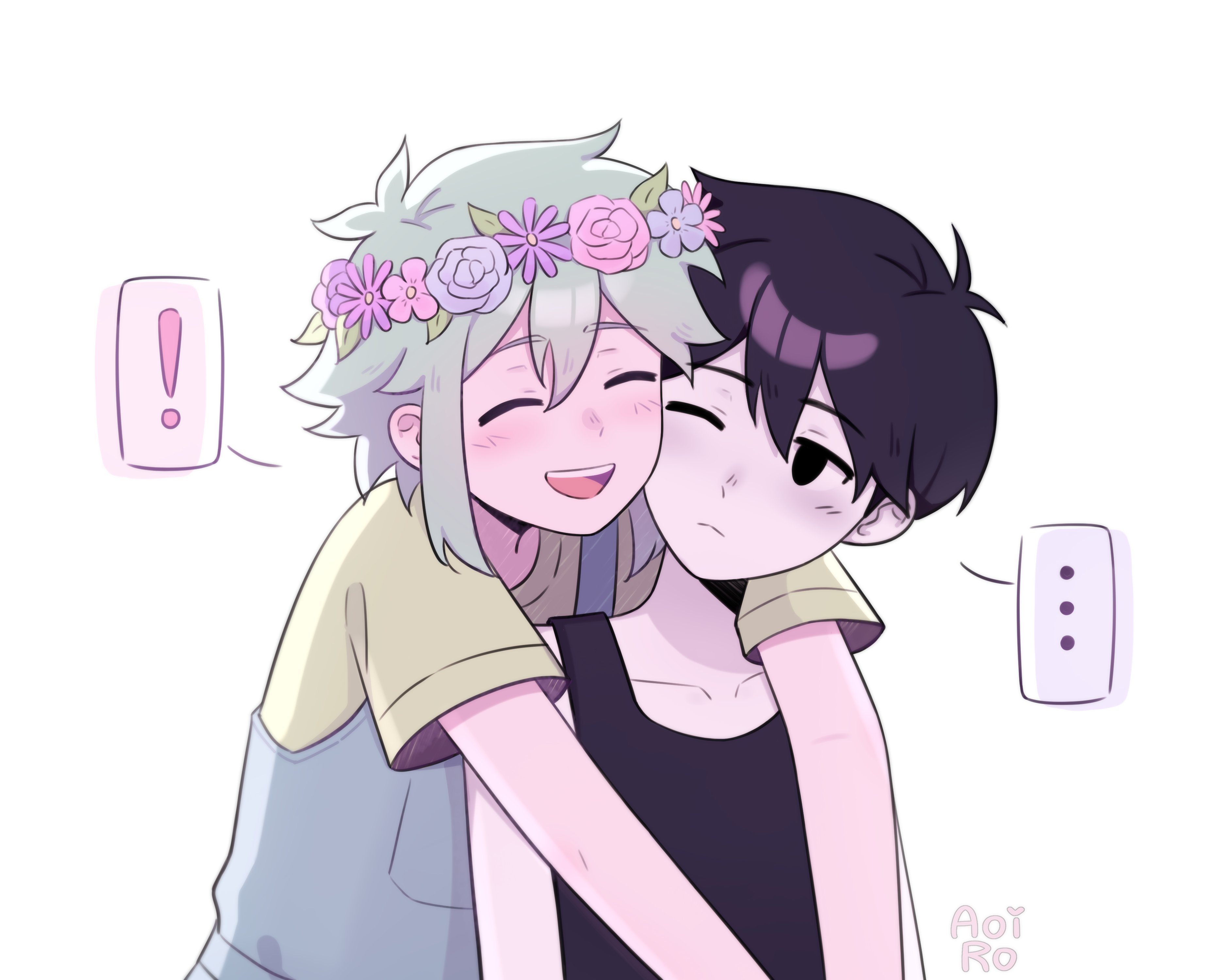 Safebooru - ! ... 2boys absurdres aoiro arts basil (headspace) (omori ...