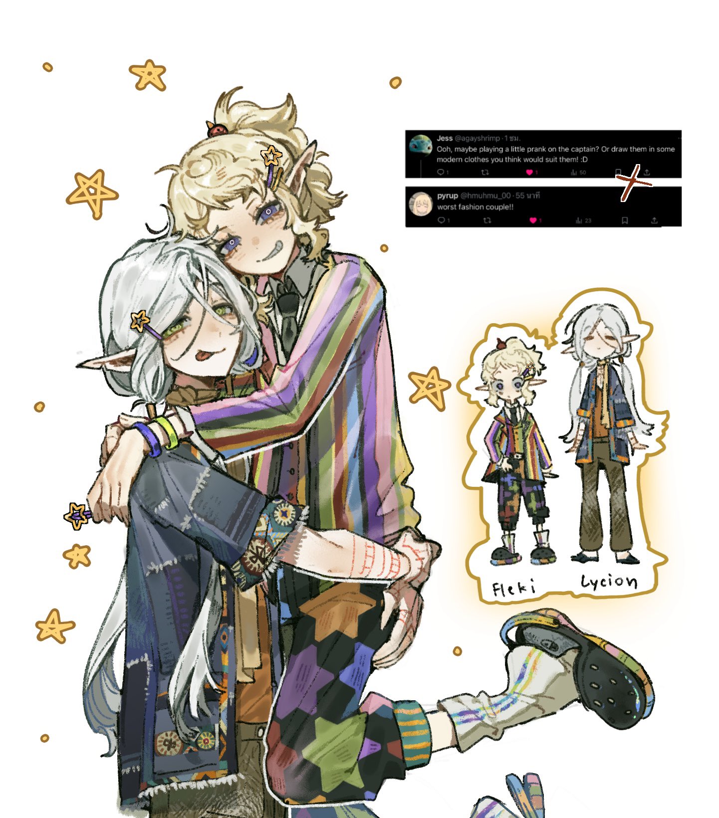 Safebooru - 1boy 1girl :p arm tattoo bags under eyes blonde hair ...