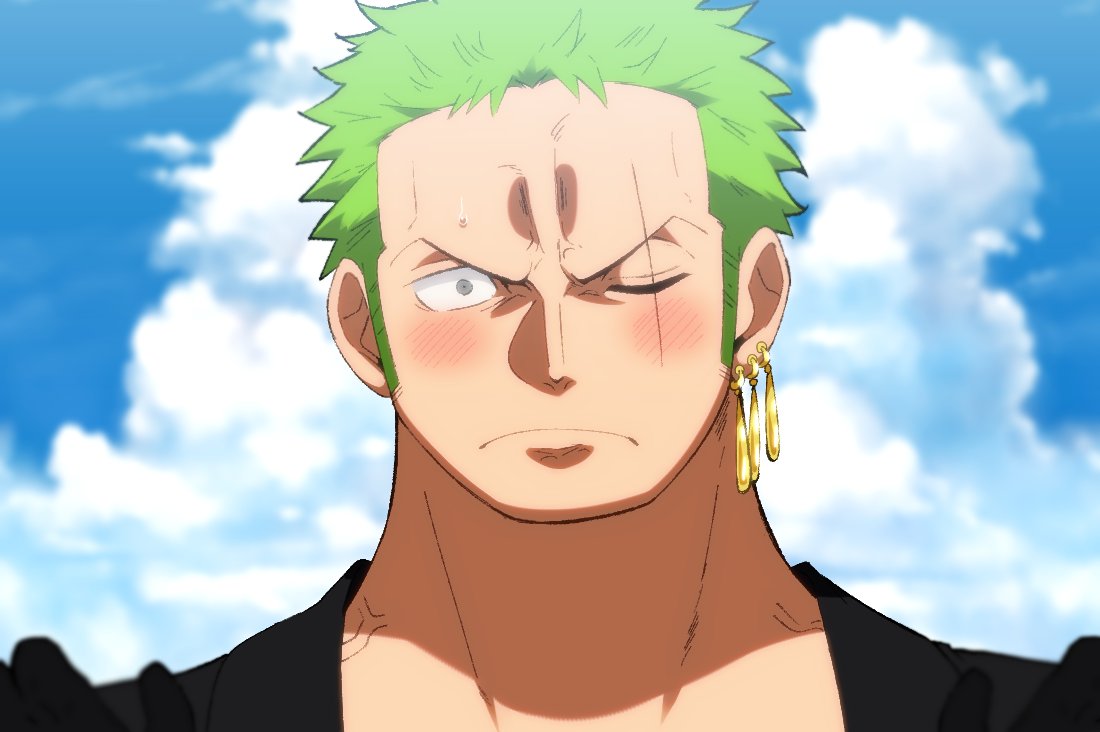 Safebooru - 1boy blush constricted pupils frown green hair long ...
