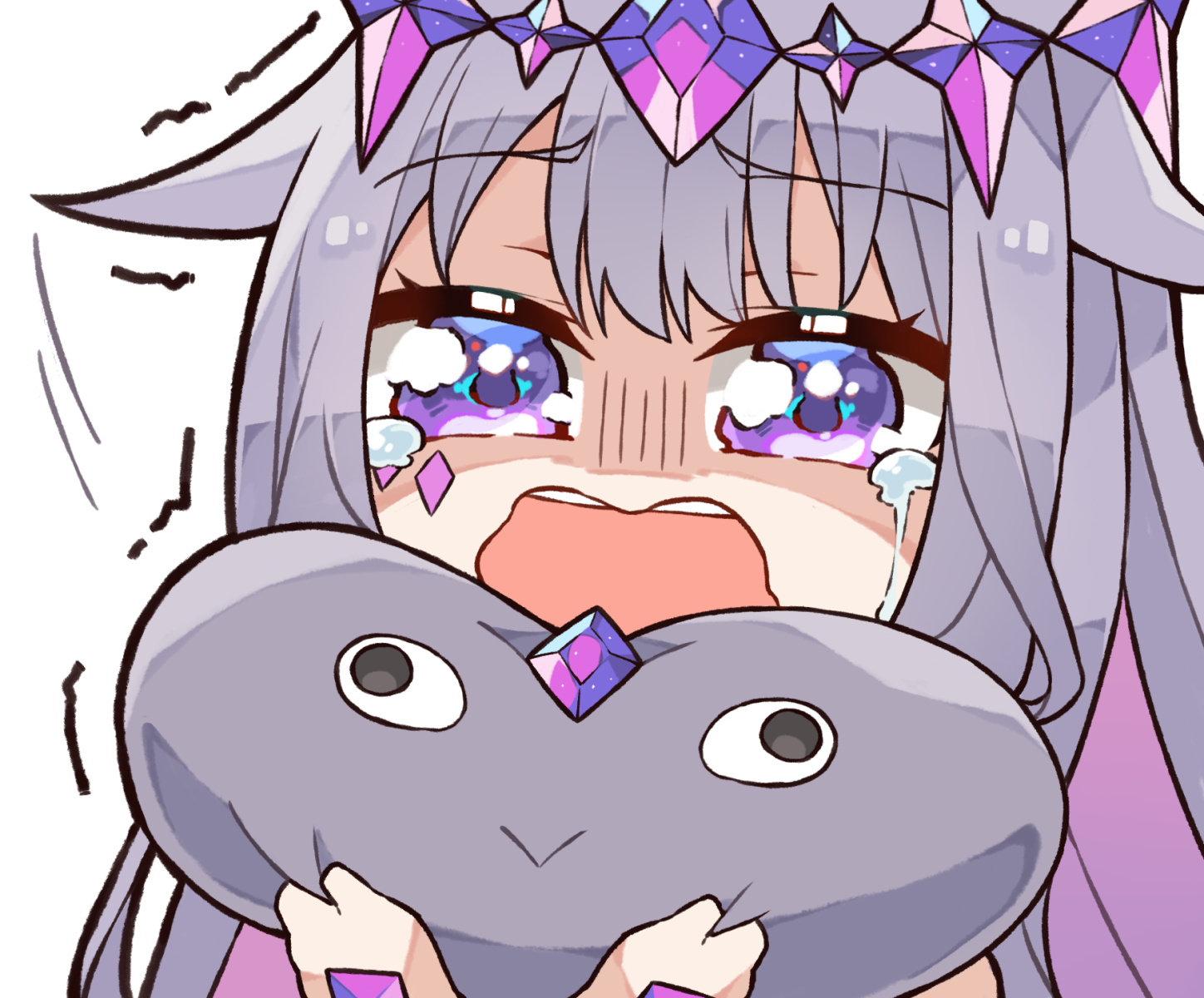 Safebooru - 1girl :> close-up commentary crying crying with eyes open ...