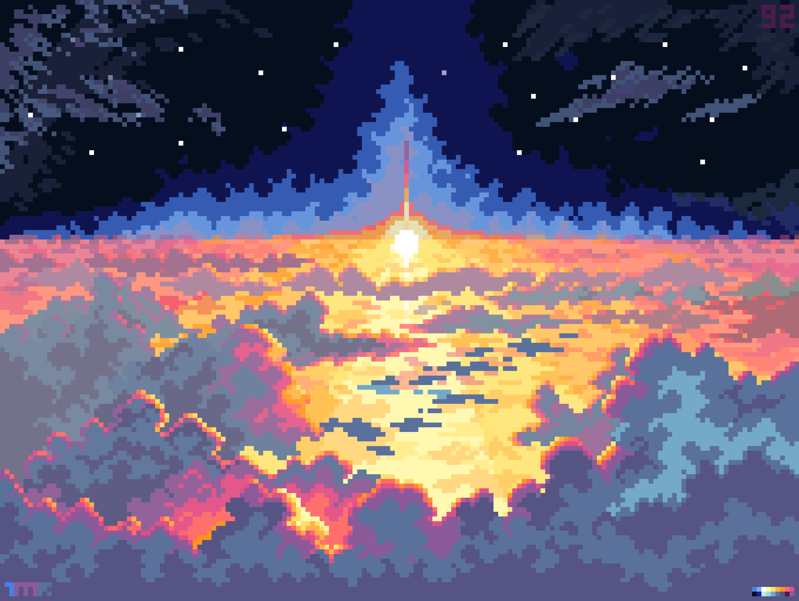 Safebooru - above clouds clouds cloudy sky evening highres horizon ...