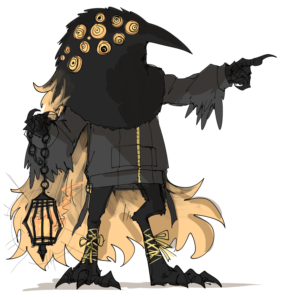 Safebooru - 1girl big bird (project moon) black coat capelet coat e.g.o ...