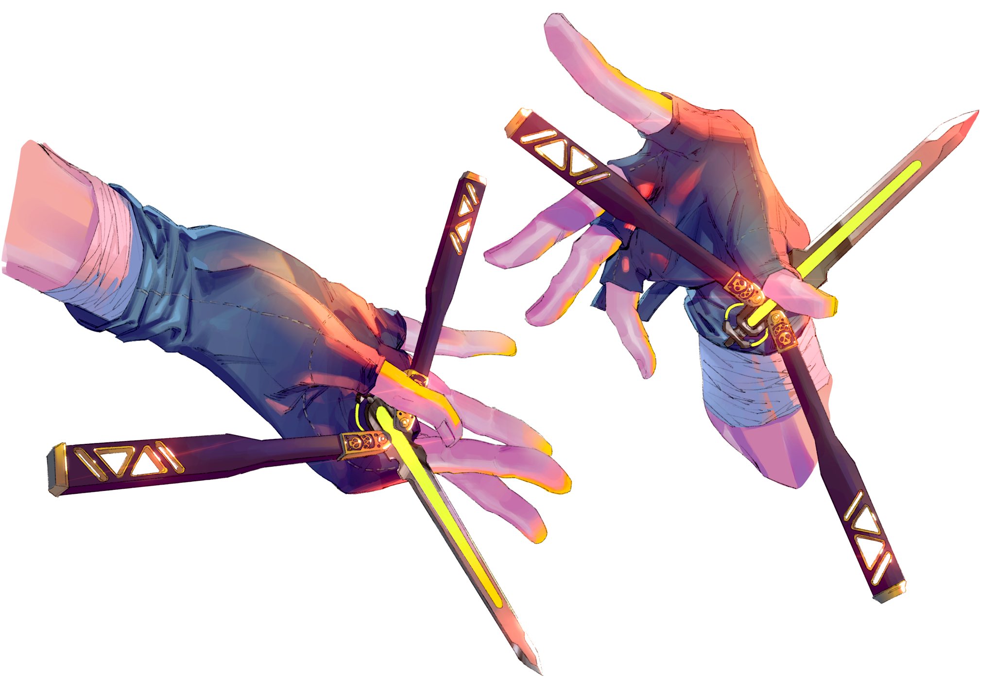 Safebooru - 1boy apex legends balisong bandaged arm bandages black gloves butterfly knife (apex ...