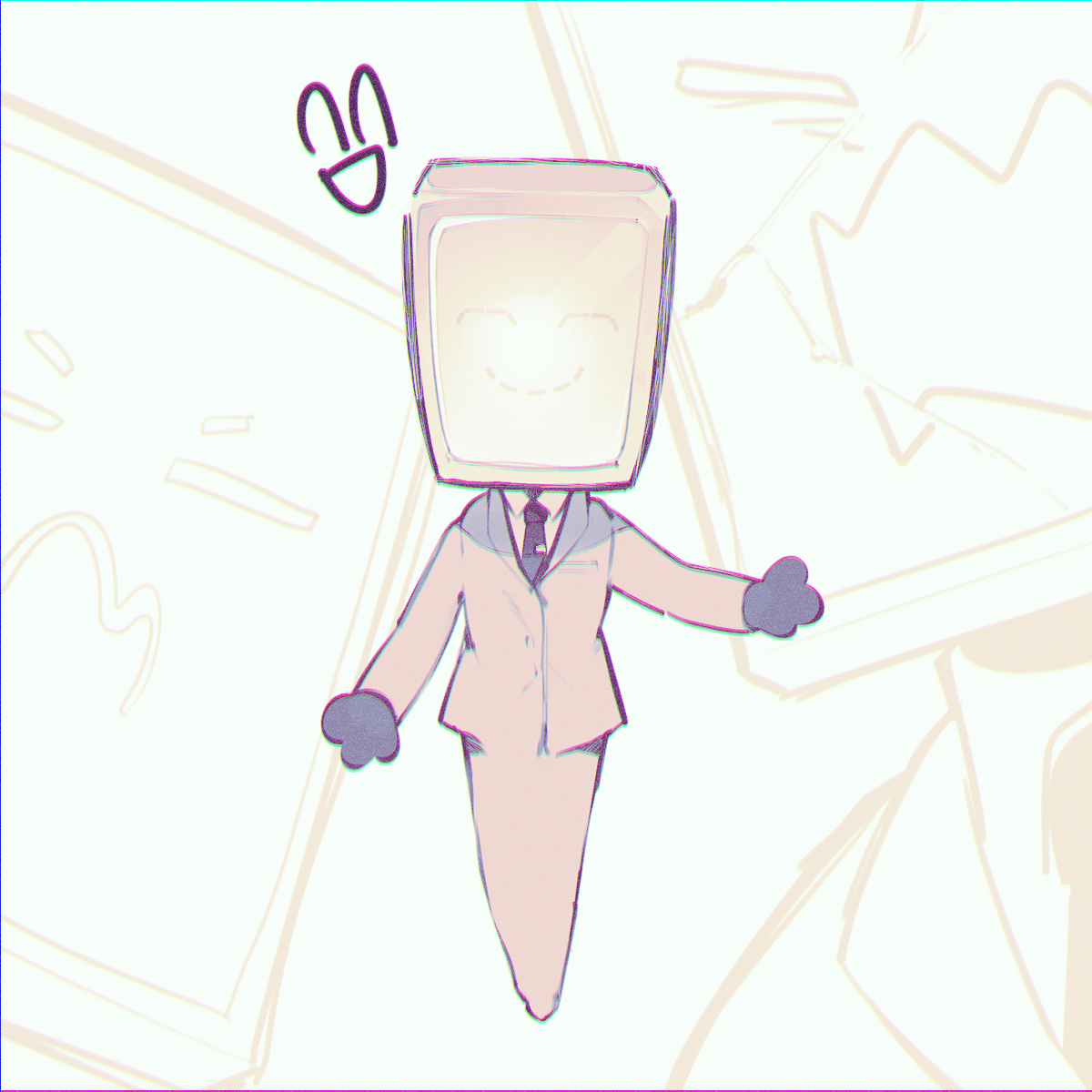 Safebooru - 1boy black gloves black jacket black necktie chibi closed ...