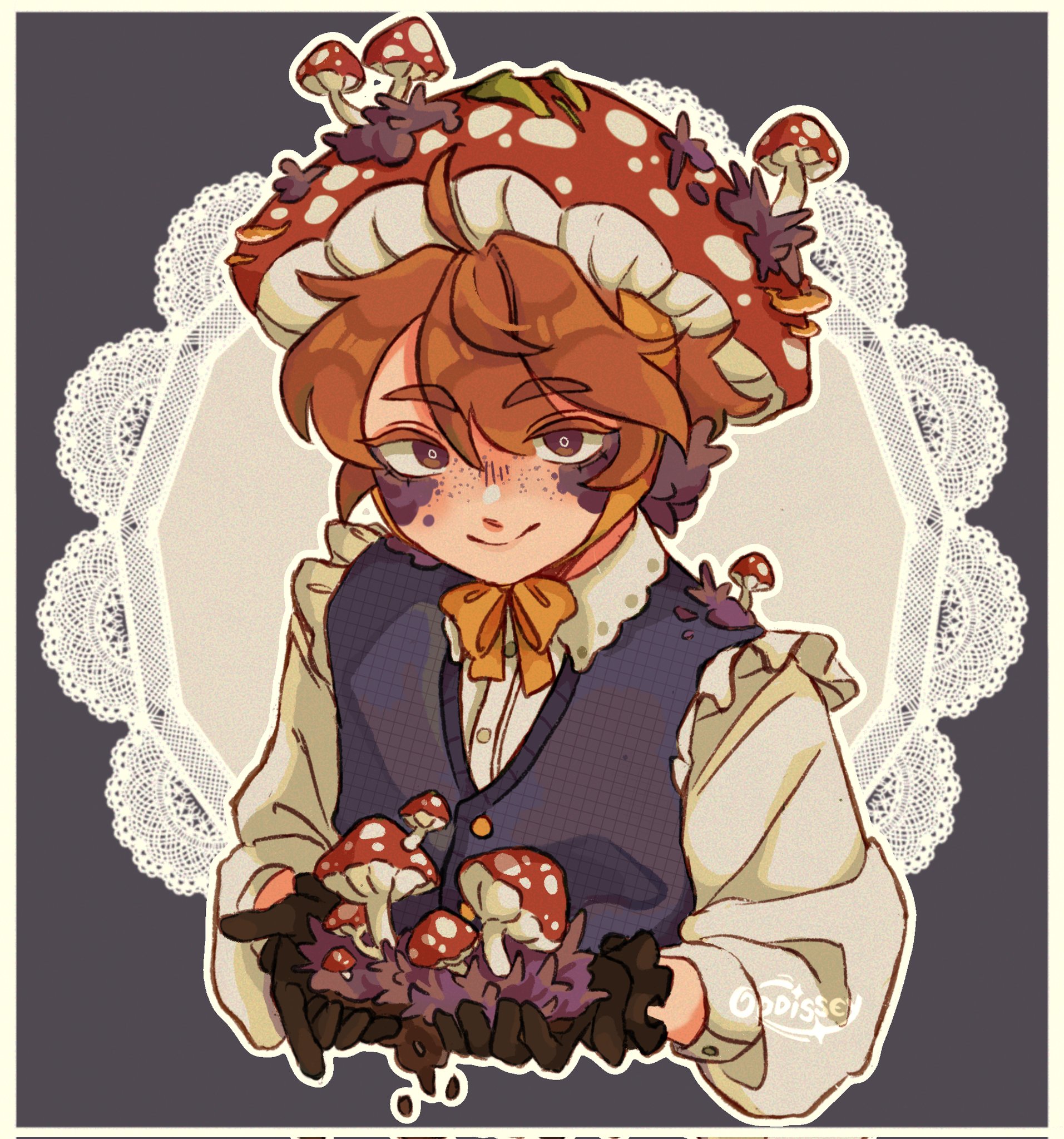 Safebooru - 1boy adapted costume ahoge bishounen black gloves border ...