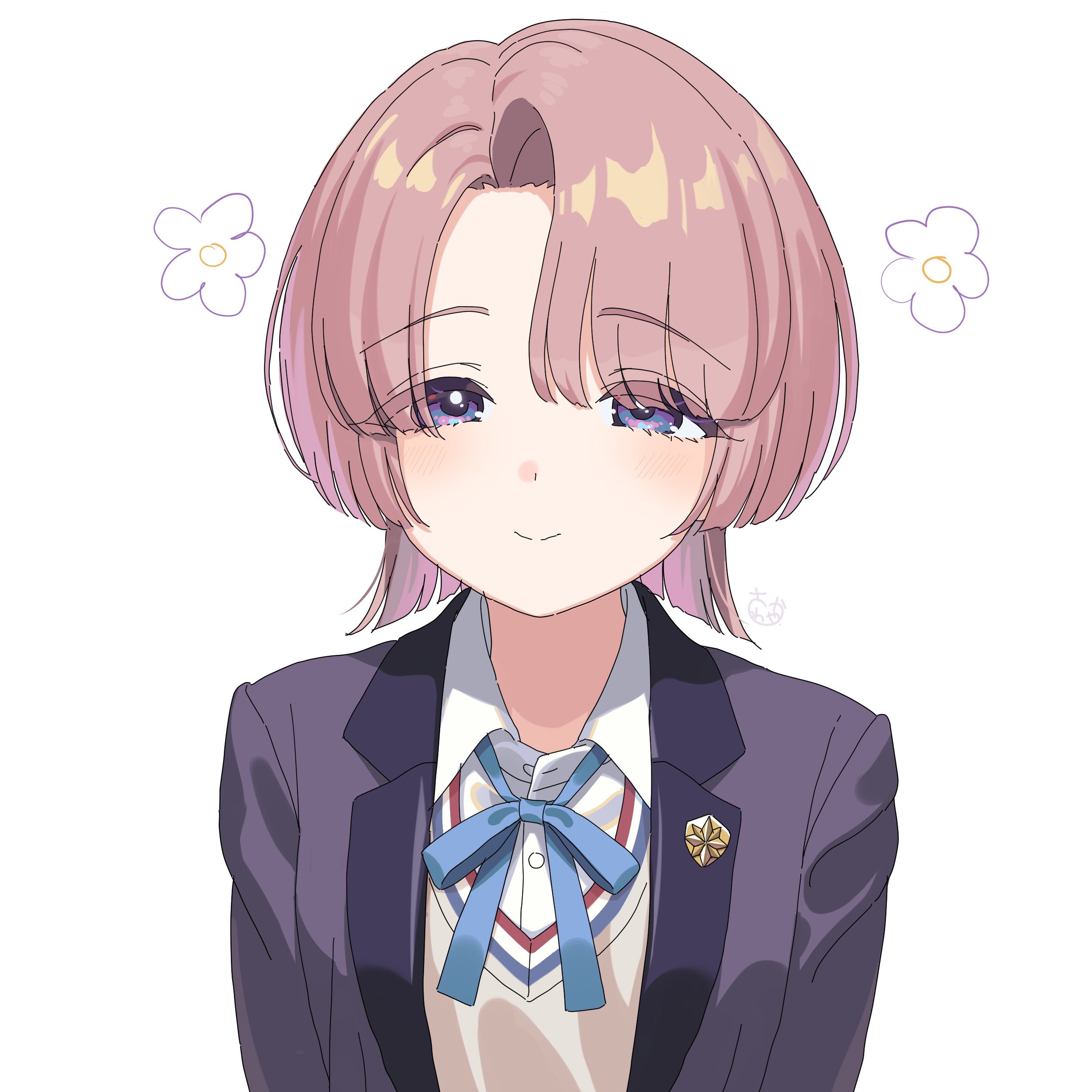 Safebooru - 1girl absurdres aida takanobu arimura mao asymmetrical bangs black jacket blazer ...