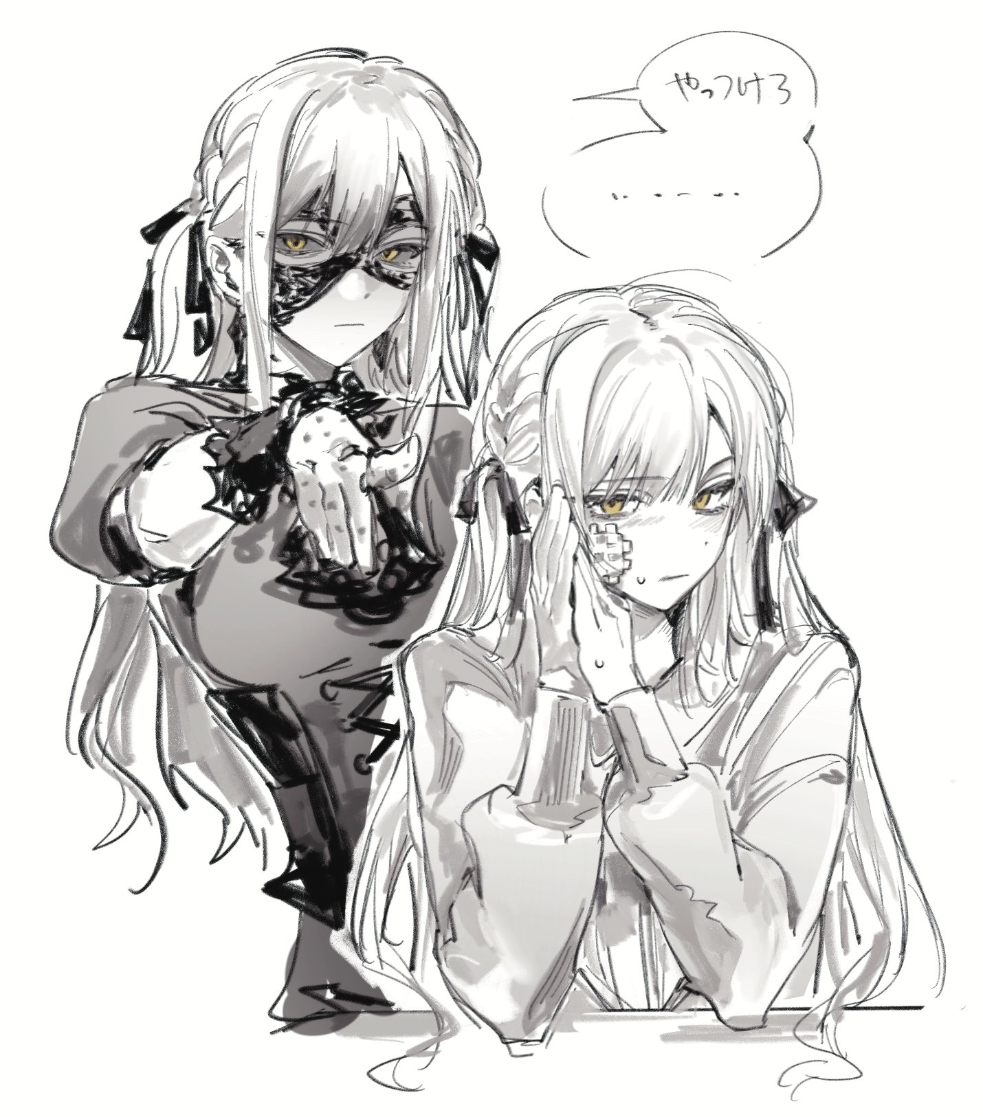 Safebooru - 2girls bandaid bandaid on face bang dream! bang dream! it's mygo!!!!! blush ...