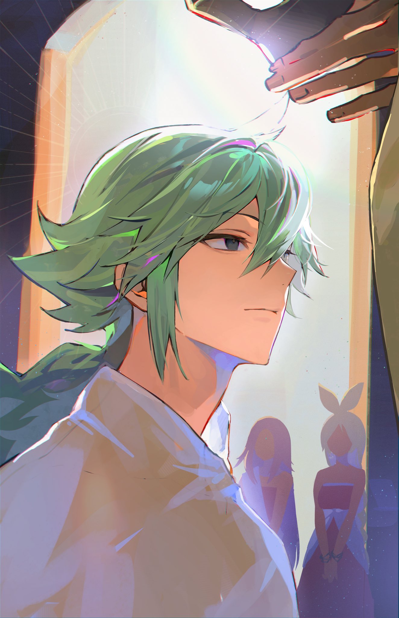 Safebooru - 2boys 2girls anthea (pokemon) closed mouth commentary ...
