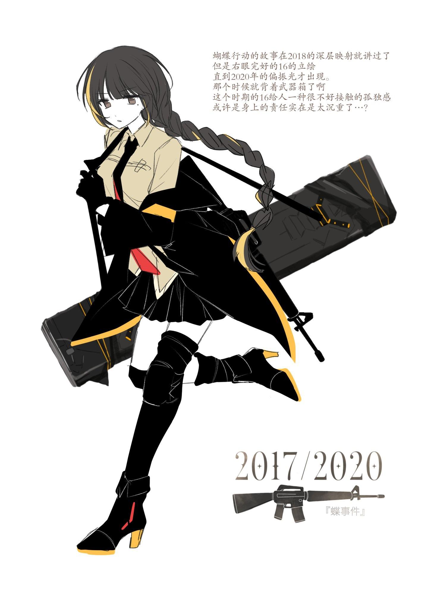 Safebooru - 1girl assault rifle braided ponytail dated eyepatch girls ...