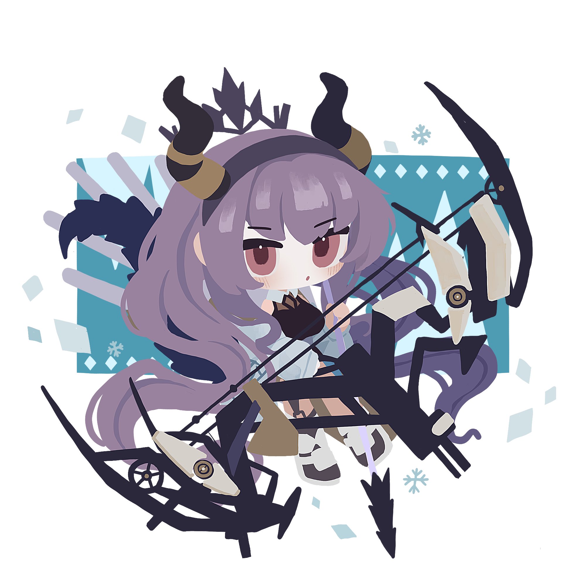Safebooru - 1girl arknights black shirt blue background blush border ...