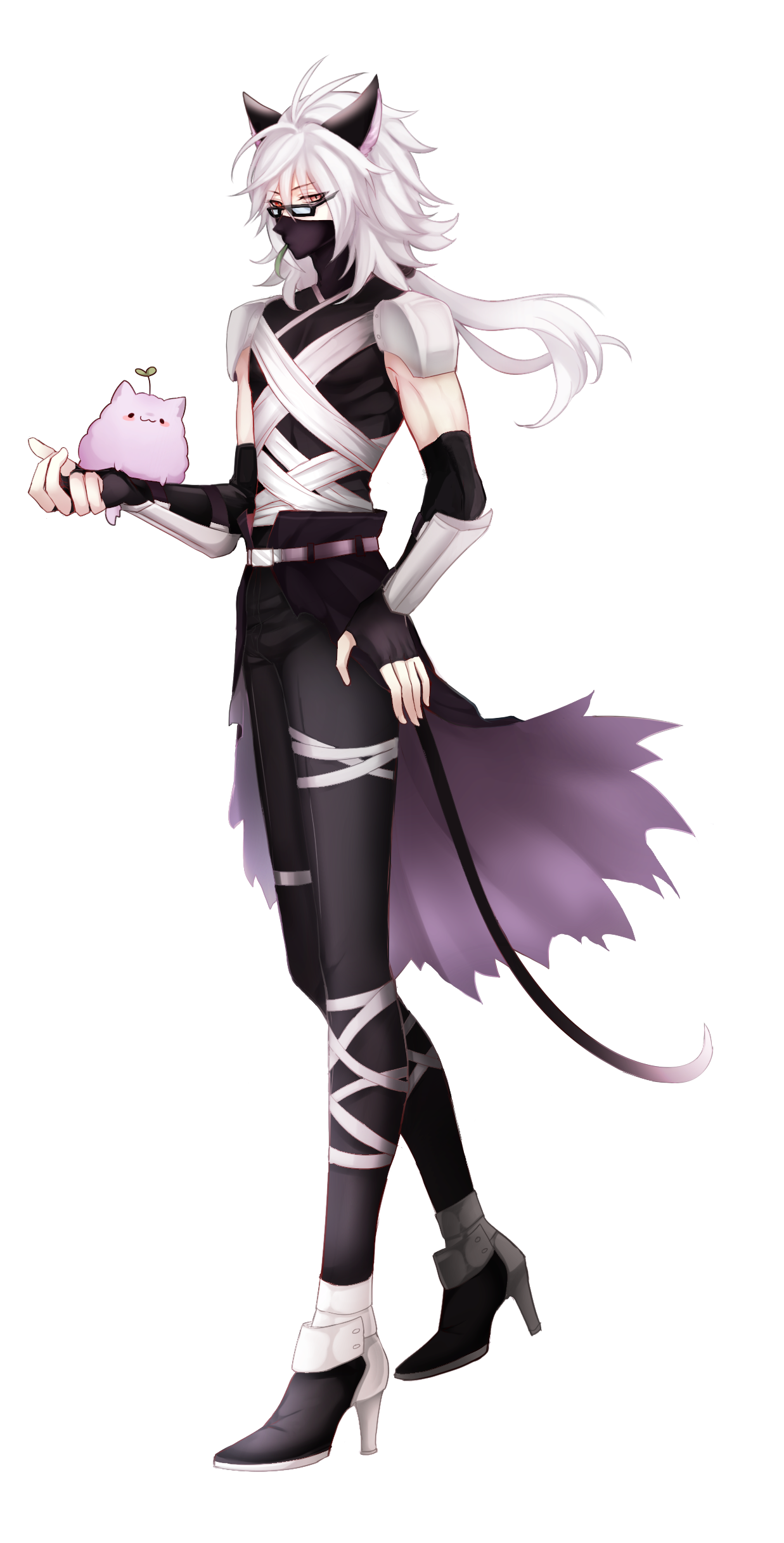 Safebooru - 1boy :3 absurdres animal ears armor assassin (ragnarok online) bandages black-framed ...