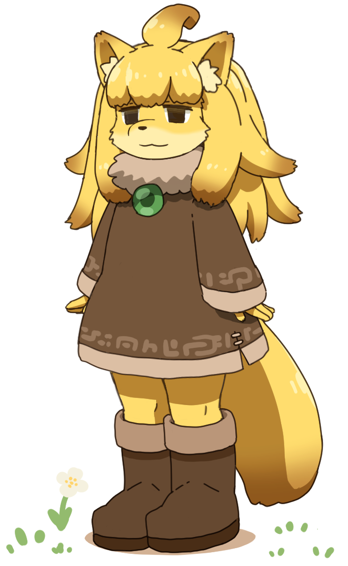 Safebooru - 1girl :3 ahoge animal ears blonde hair boots brown coat brown eyes brown footwear ...