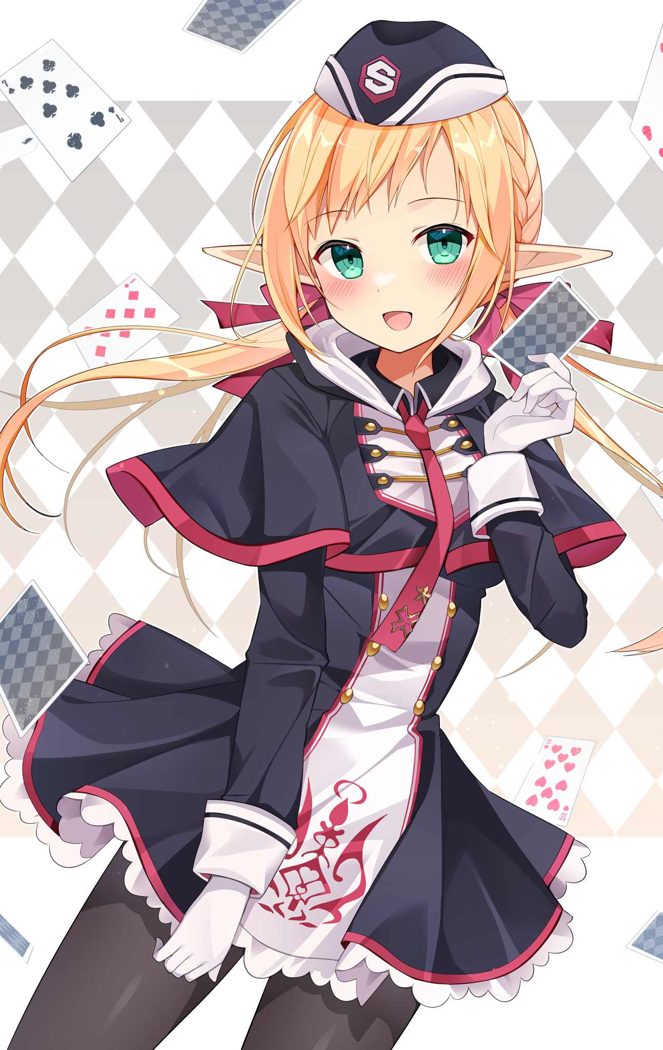 Safebooru - 1girl :d argyle background arihara nanami arihara nanami (cosplay) black capelet ...