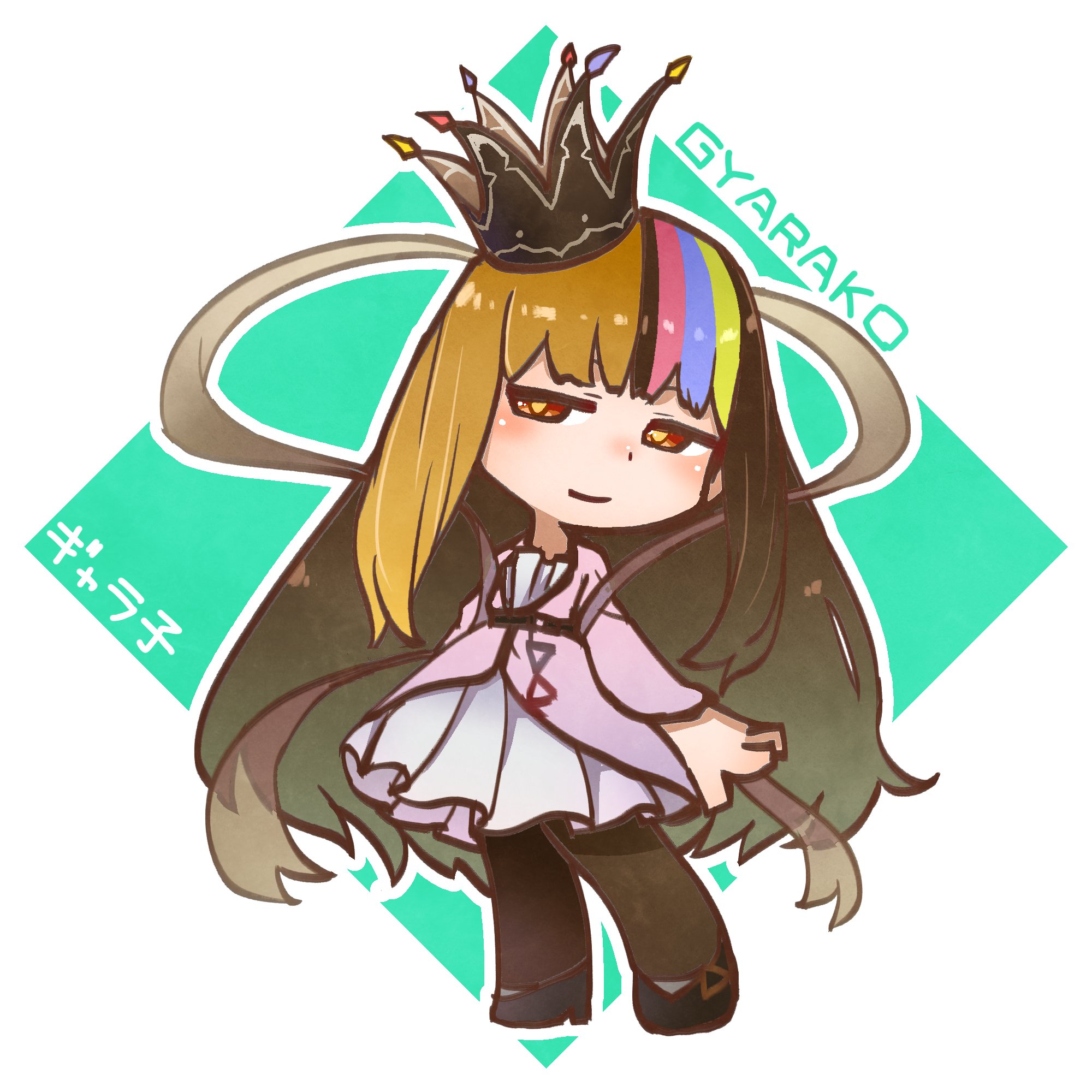 Safebooru - 1girl black footwear black pantyhose blonde hair blue hair blush brown hair ...