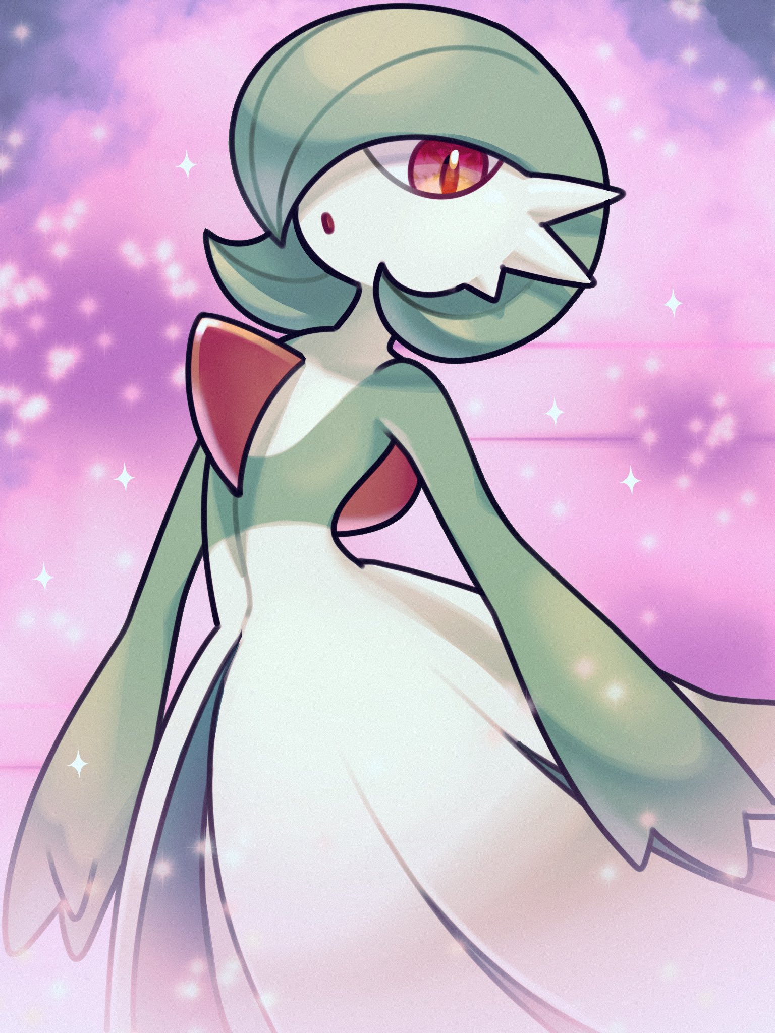 Safebooru - an-chan (ananna0315) bob cut colored skin dress gardevoir ...