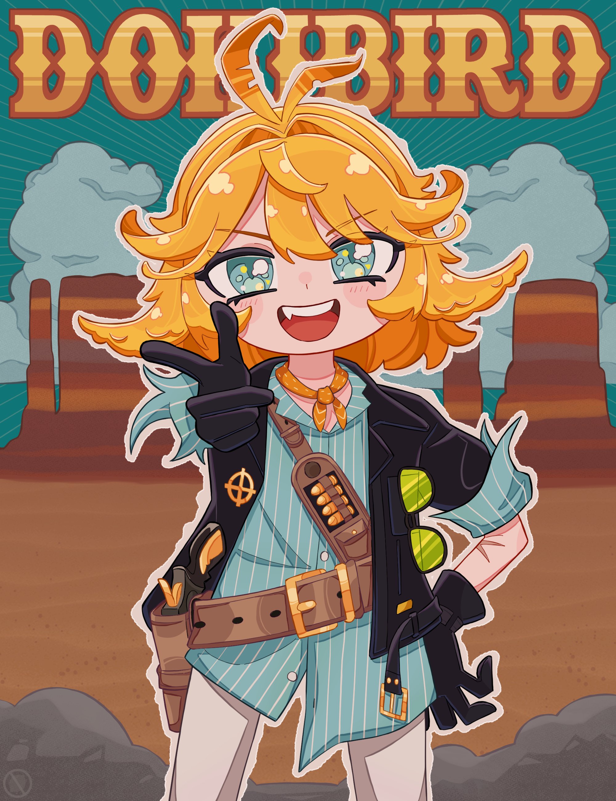 Safebooru - 1girl absurdres ahoge aqua shirt belt black gloves black ...