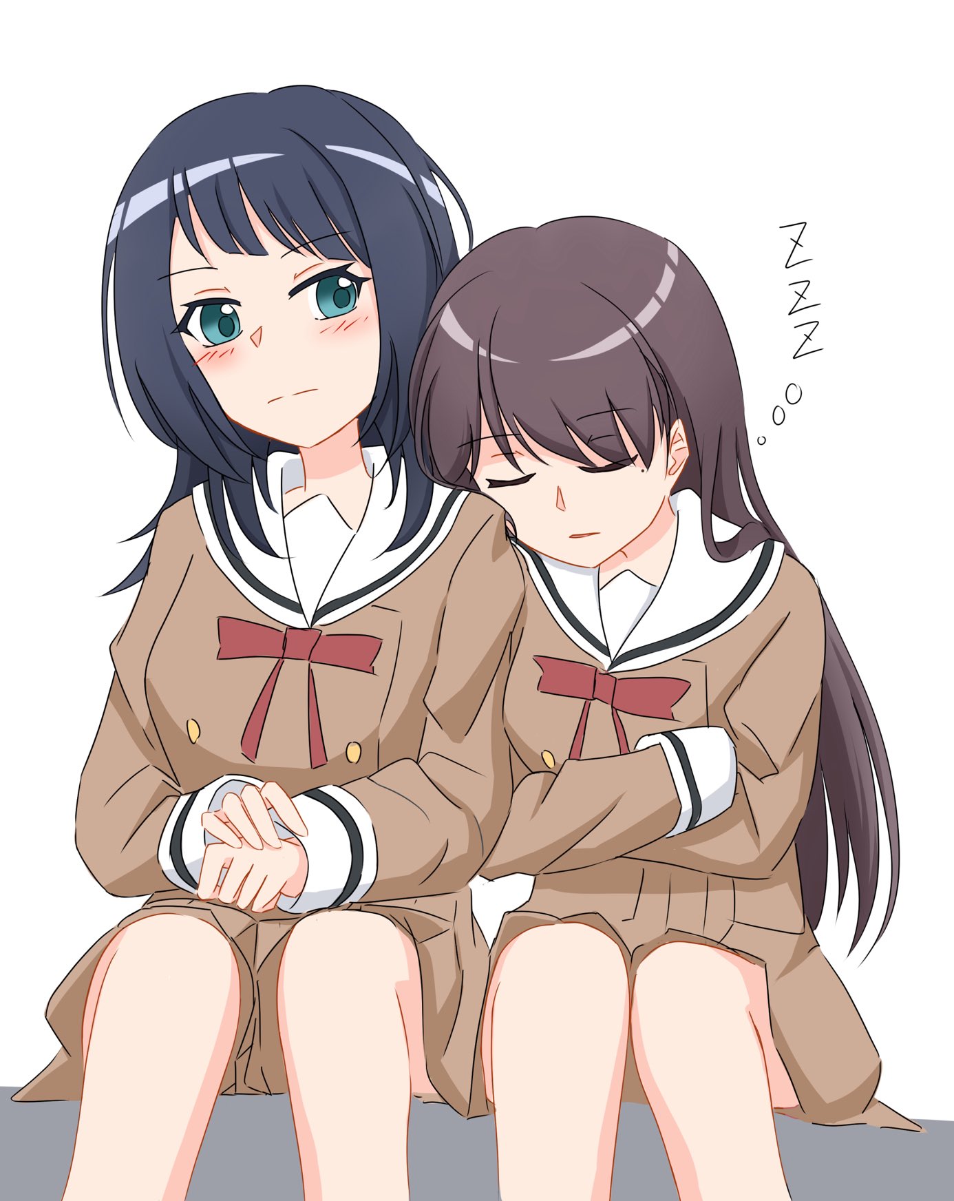 Safebooru - 2girls bang dream! bang dream! it's mygo!!!!! black hair blush breasts brown dress ...