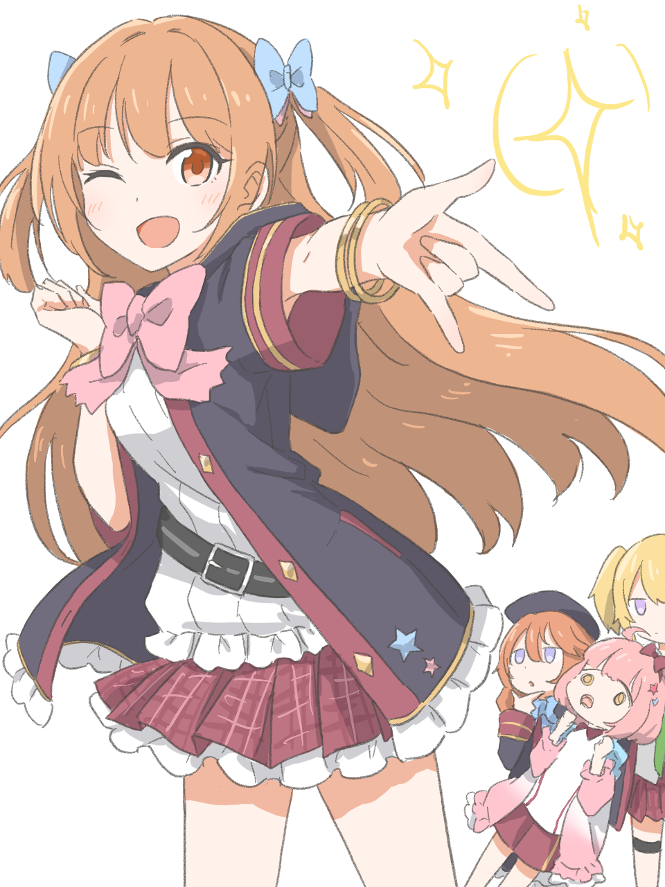 Safebooru - 4girls black coat blonde hair brown eyes brown hair chieru ...