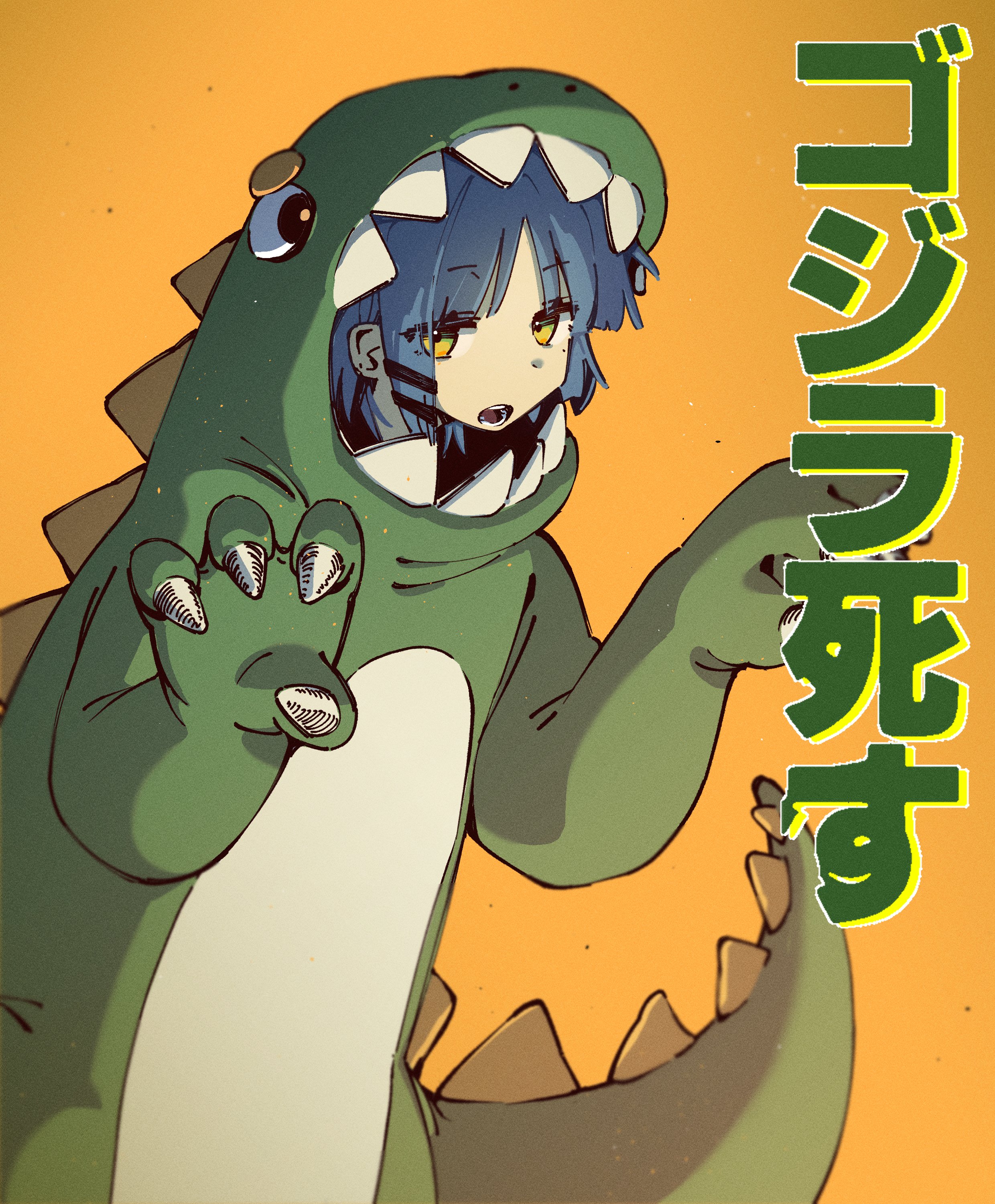 Safebooru - 1girl absurdres blue hair bocchi the rock! claws cosplay ...