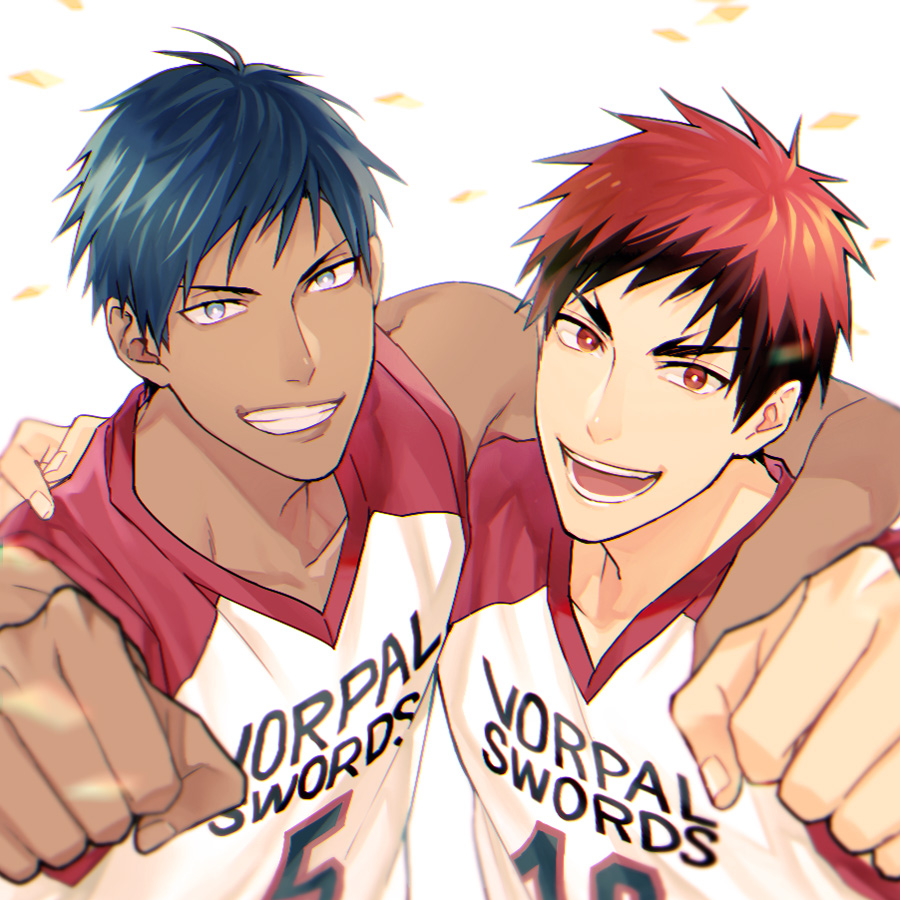 Safebooru Aomine Daiki Basketball Jersey Blue Eyes Blue Hair Confetti 4499