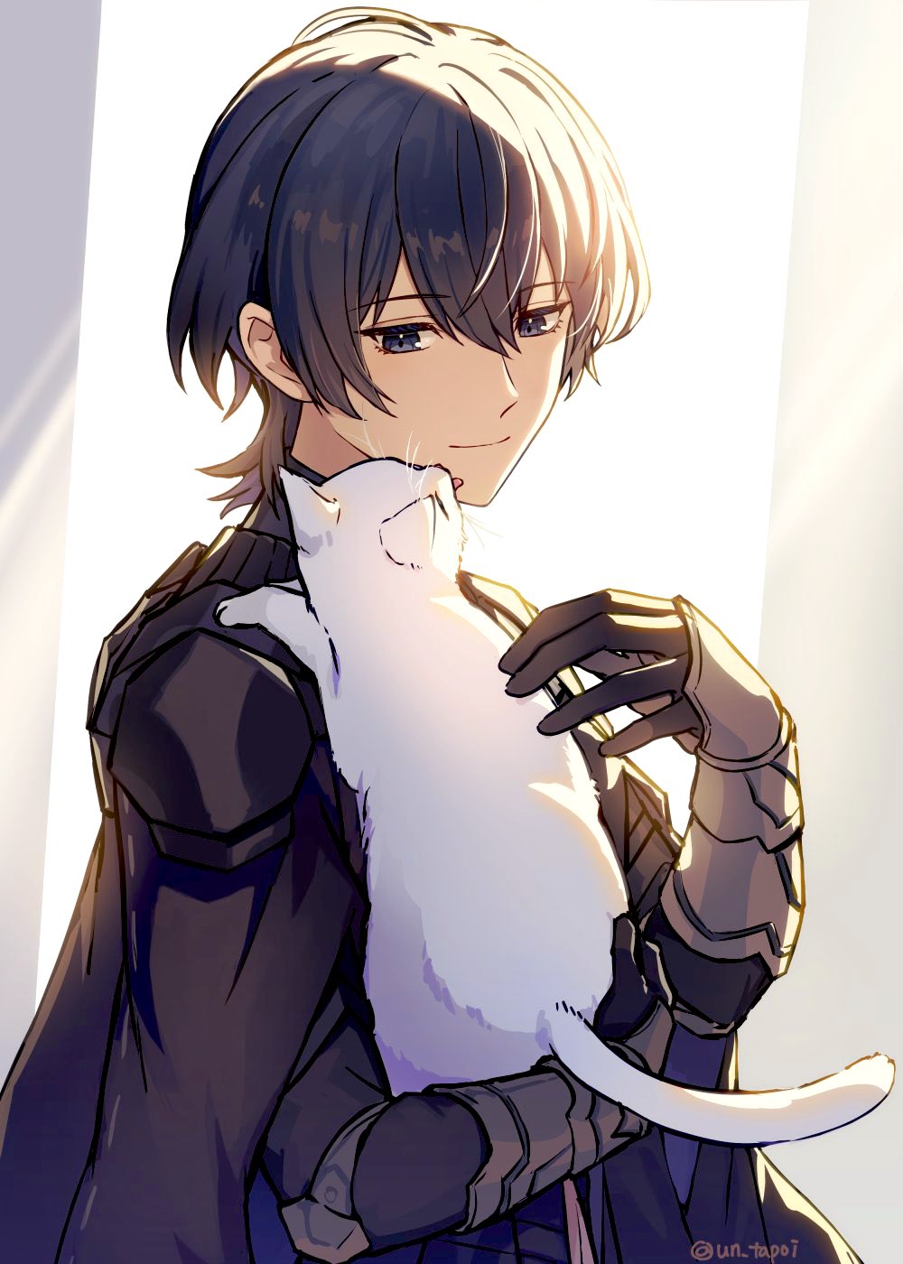 Safebooru - 1boy animal animal ears armor armored gloves black armor ...