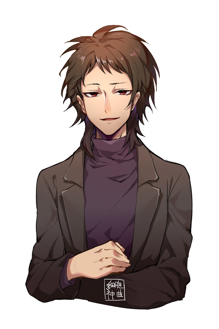 Safebooru - 1boy black jacket brown hair chinese commentary commentary request copyright name ...