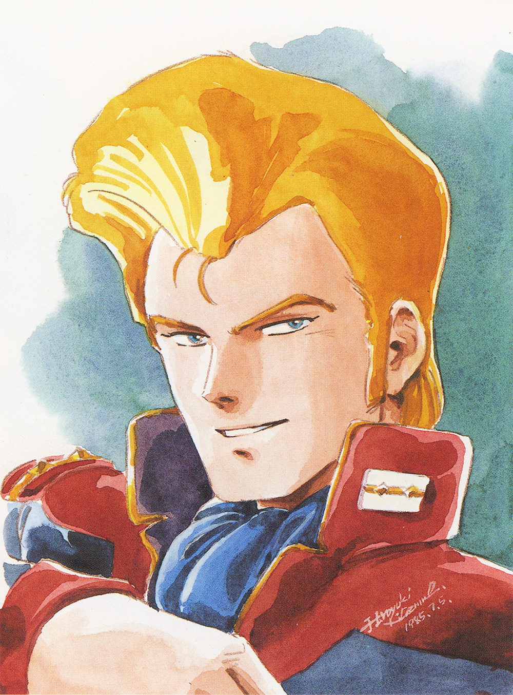 Safebooru - 1980s (style) 1985 1boy blonde hair dated grin gundam ...