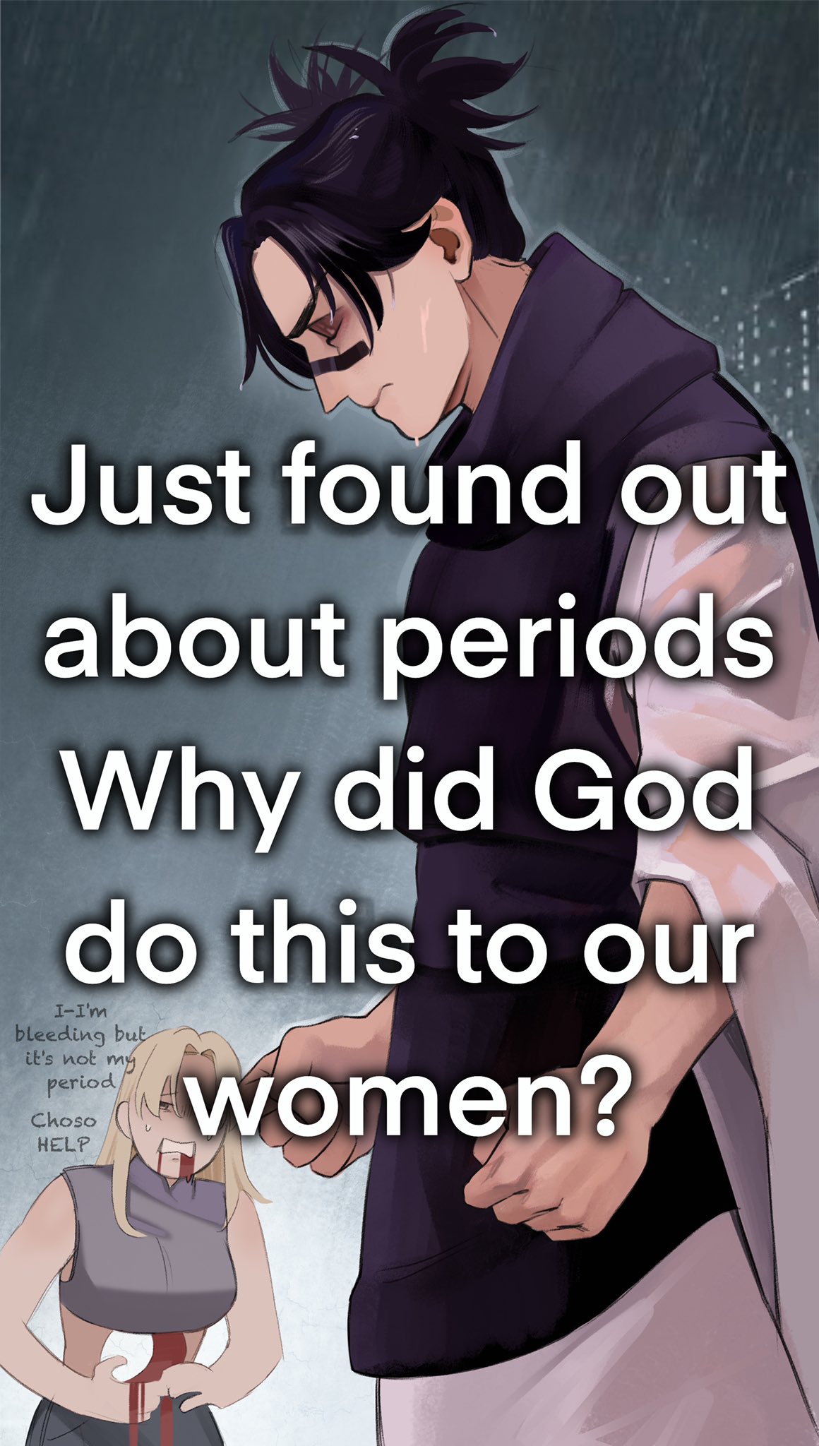 Safebooru - 1boy 1girl 50gryvnia black hair blonde hair blood blood from mouth blood on hands ...