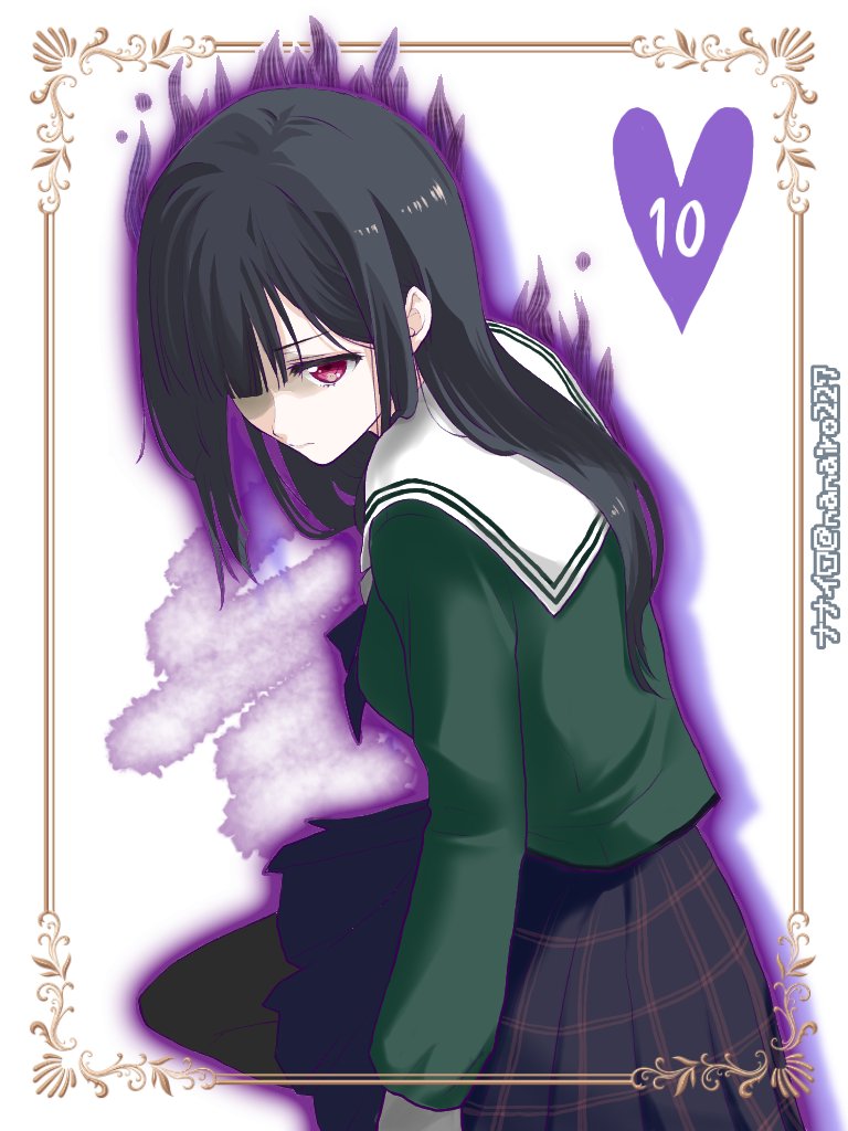 Safebooru - 1girl 22/7 22/7 ongaku no jikan artist name black hair black skirt black thighhighs ...