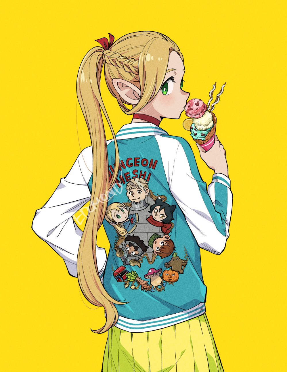 Safebooru - 1girl blonde hair blue jacket bow braid chilchuck tims ...