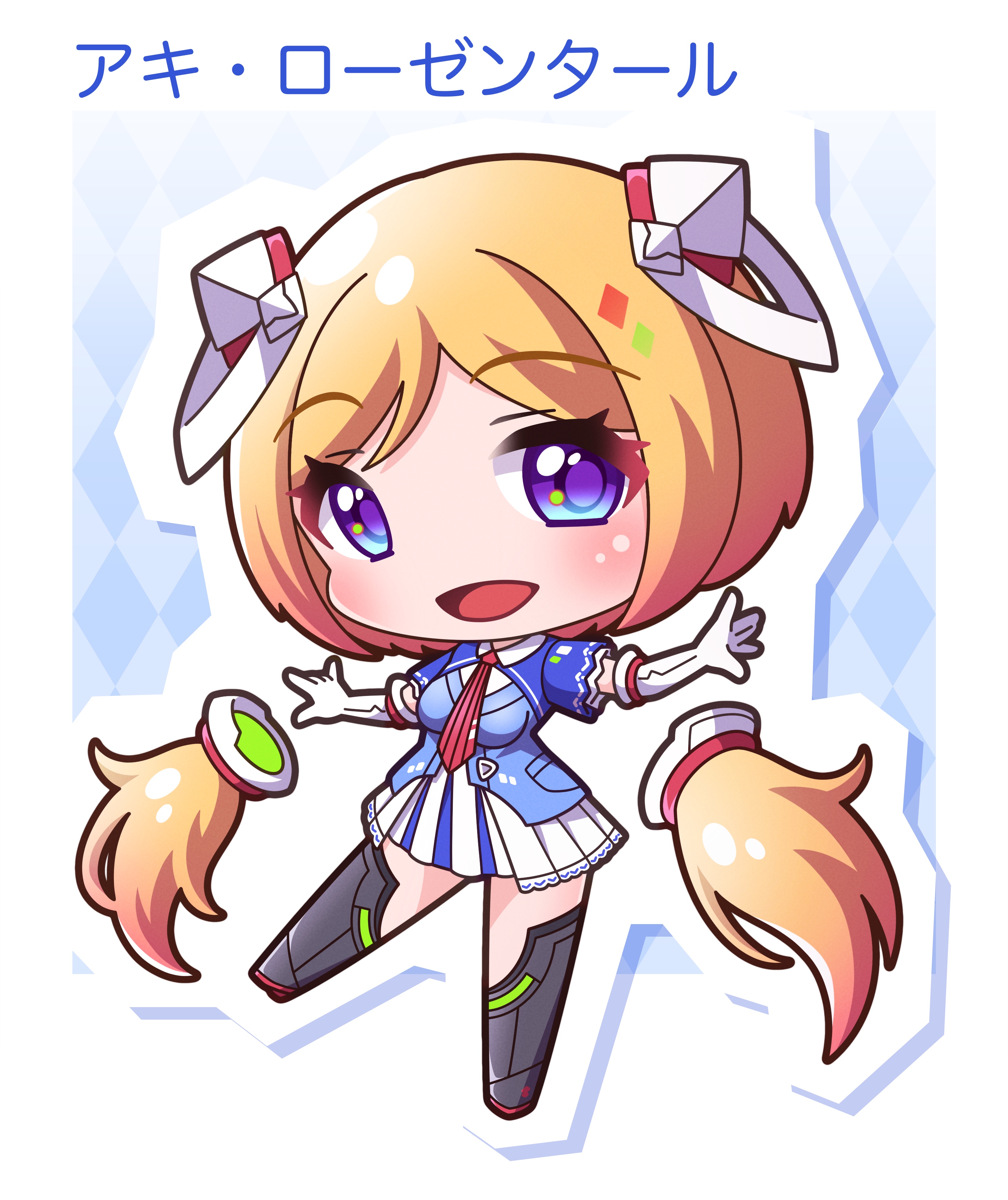 Safebooru - 1girl :d absurdres aki rosenthal aki rosenthal (1st costume) argyle background ...