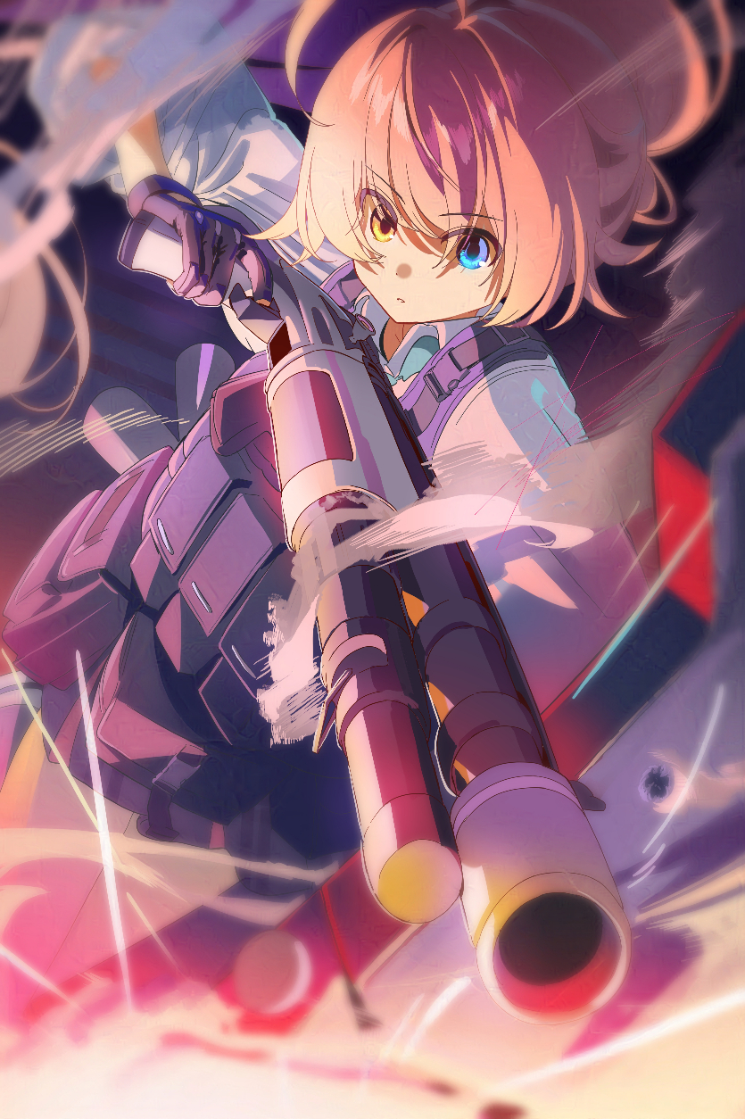 Safebooru - 1girl ahoge ammunition pouch ballistic shield belt pouch blue archive blue eyes ...