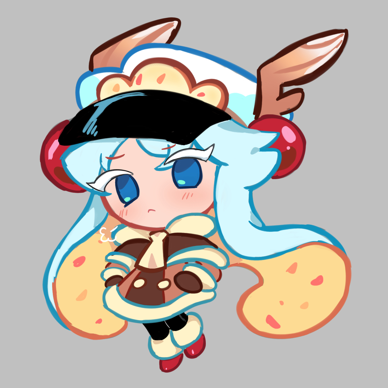 Safebooru - 1girl blue eyes blush brown capelet brown dress capelet ...