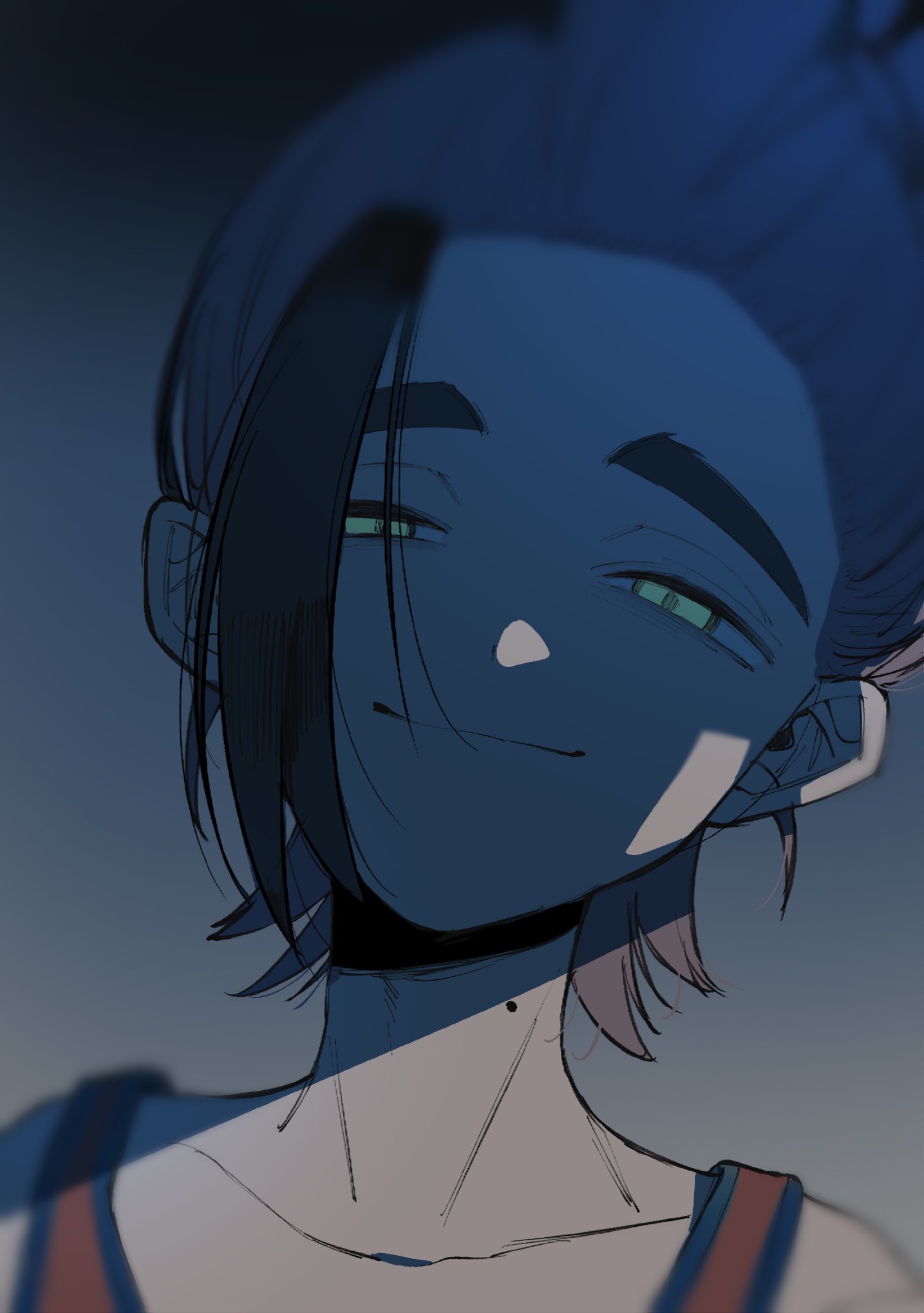 Safebooru - 1boy black hair closed mouth commentary gradient background ...