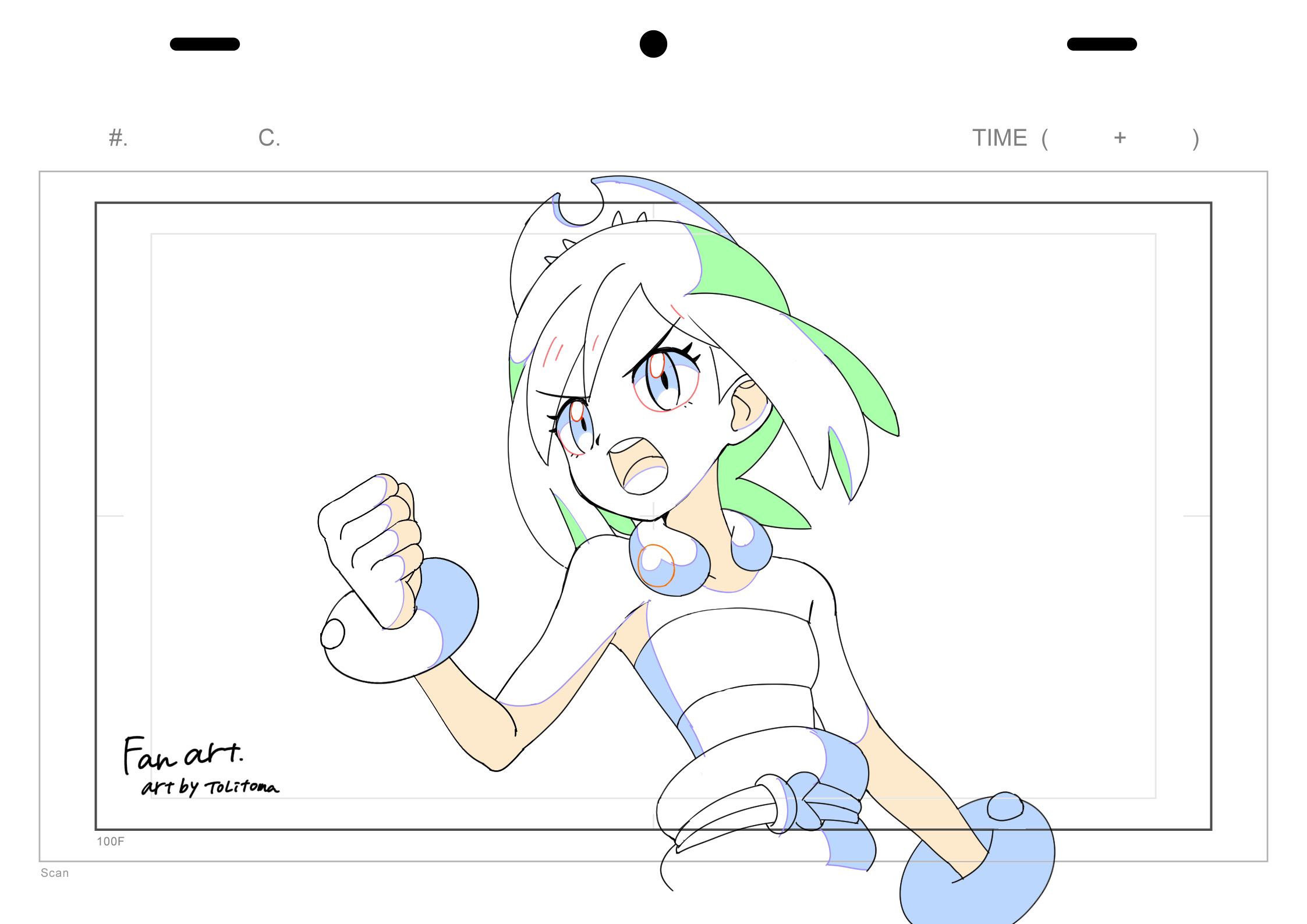 Safebooru - 1girl = (9 yawbus) blue eyes bracelet clenched hand ...