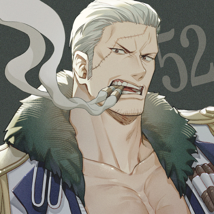 Safebooru 1boy Cigar Commentary Request Epaulettes Facial Hair Fur 4678