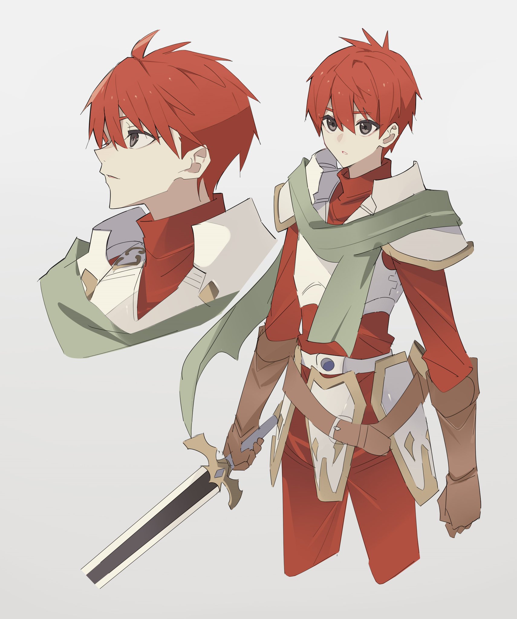 Safebooru - 1boy adol christin ahoge ancient ys vanished armor brown ...