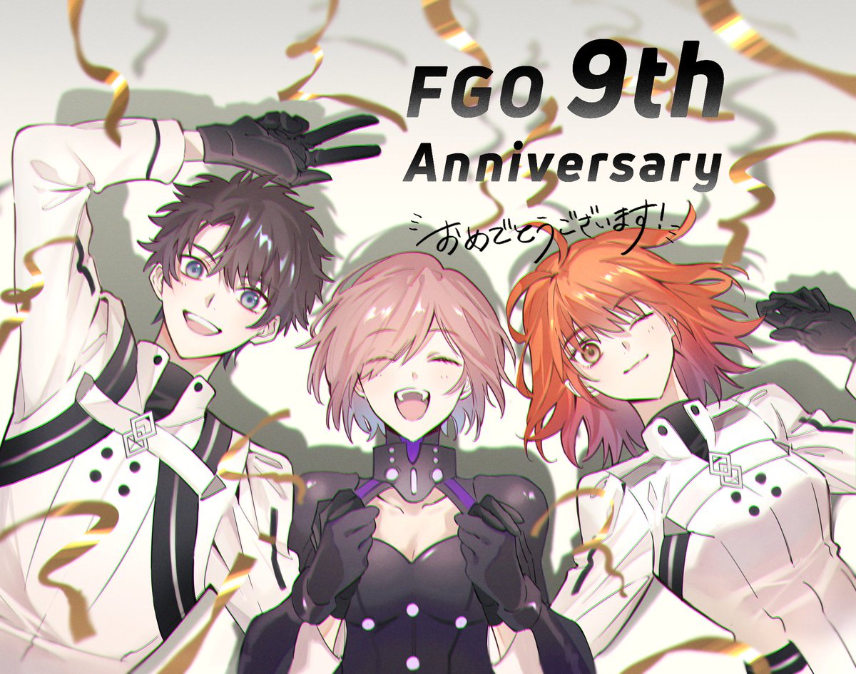 Safebooru - 1boy 2girls :d ahoge anniversary armor black armor black ...